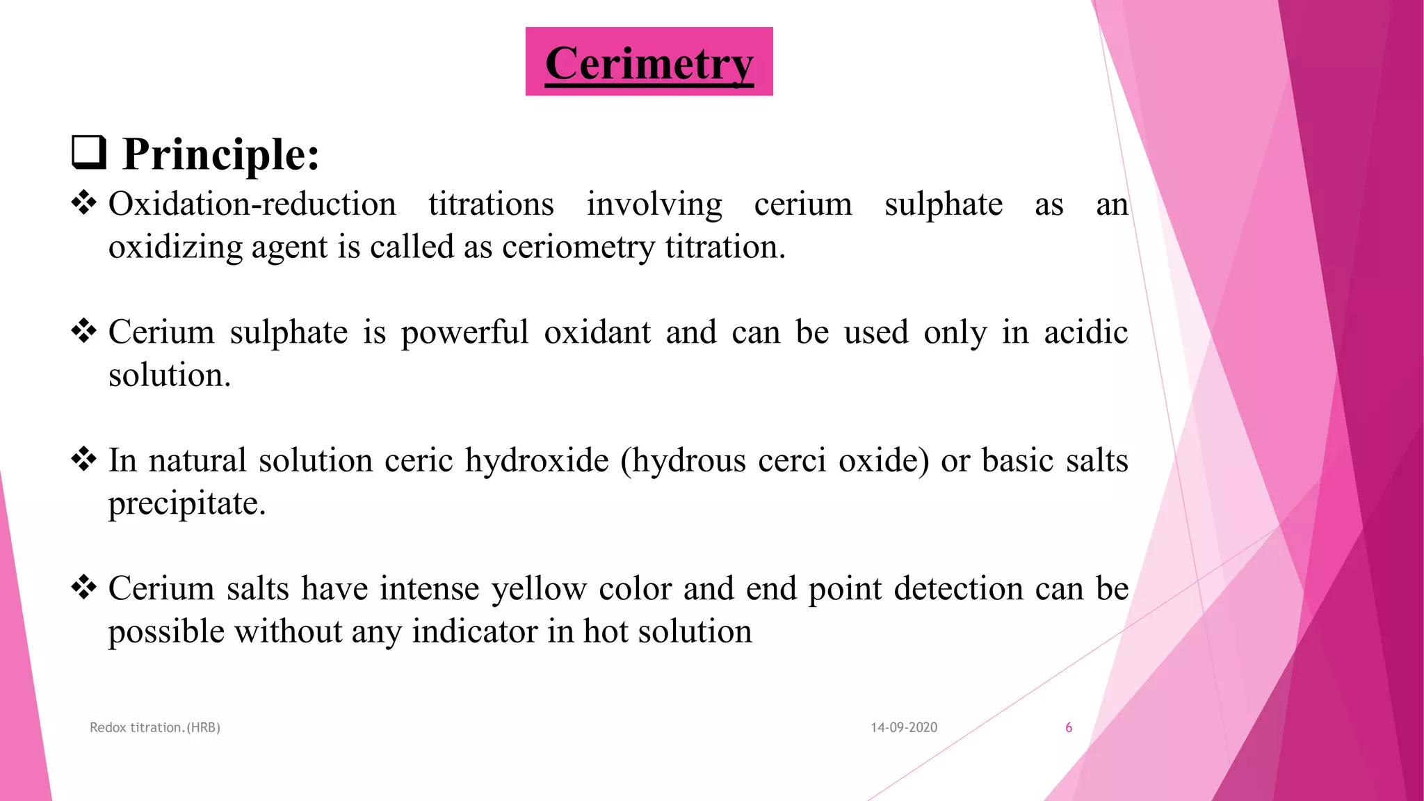 PA-I Redox titration.(HRB) | PDF