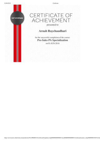 PA- ServiceNow Pre-Sales Accreditation | PDF