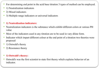 Pharmaceutical Analysis (BP102T) UNIT II Acid Base Titration | PPTX