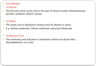 Pharmaceutical Analysis (BP102T) UNIT II Acid Base Titration | PPTX