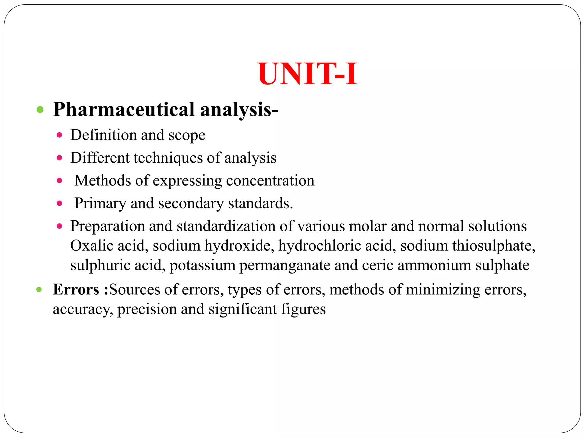 Pharmaceutical Analysis Errors PPTX Pharmaceutical Analysis Errors PPTX