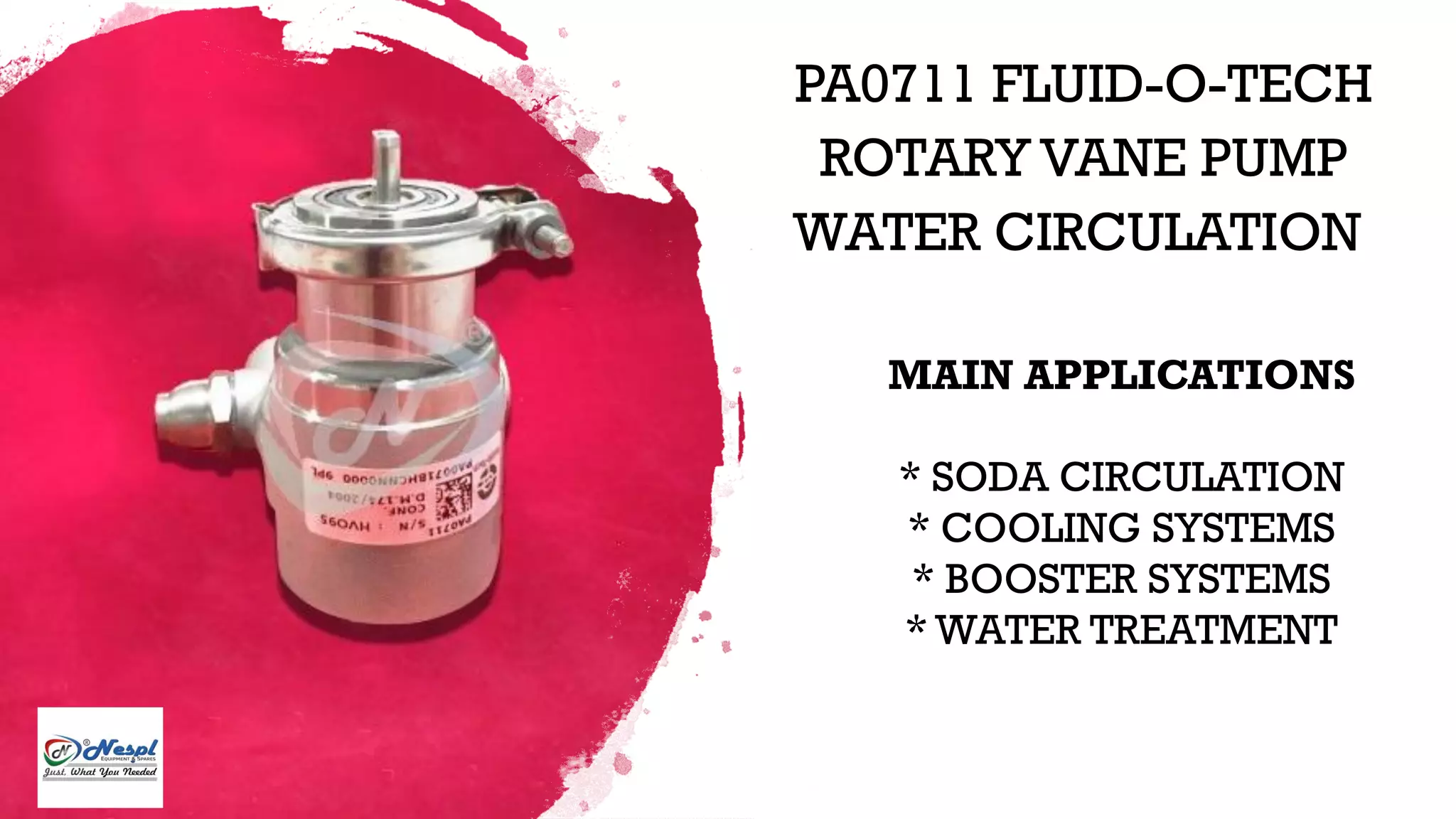 PA0711 FLUID-O-TECH ROTARY VANE PUMP WATER CIRCULATION | PPT