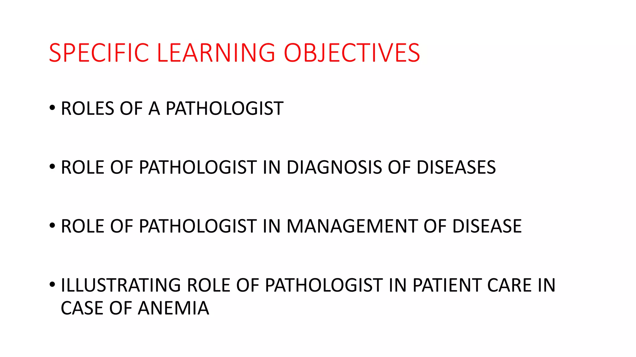 ROLE OF PATHOLOGIST IN DIAGNOSIS & MANAGEMENT OF DISEASE | PDF