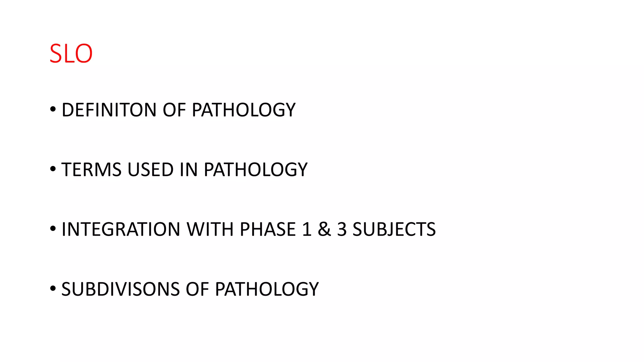 COMMON DEFINITIONS & TERMS USED IN PATHOLOGY | PDF