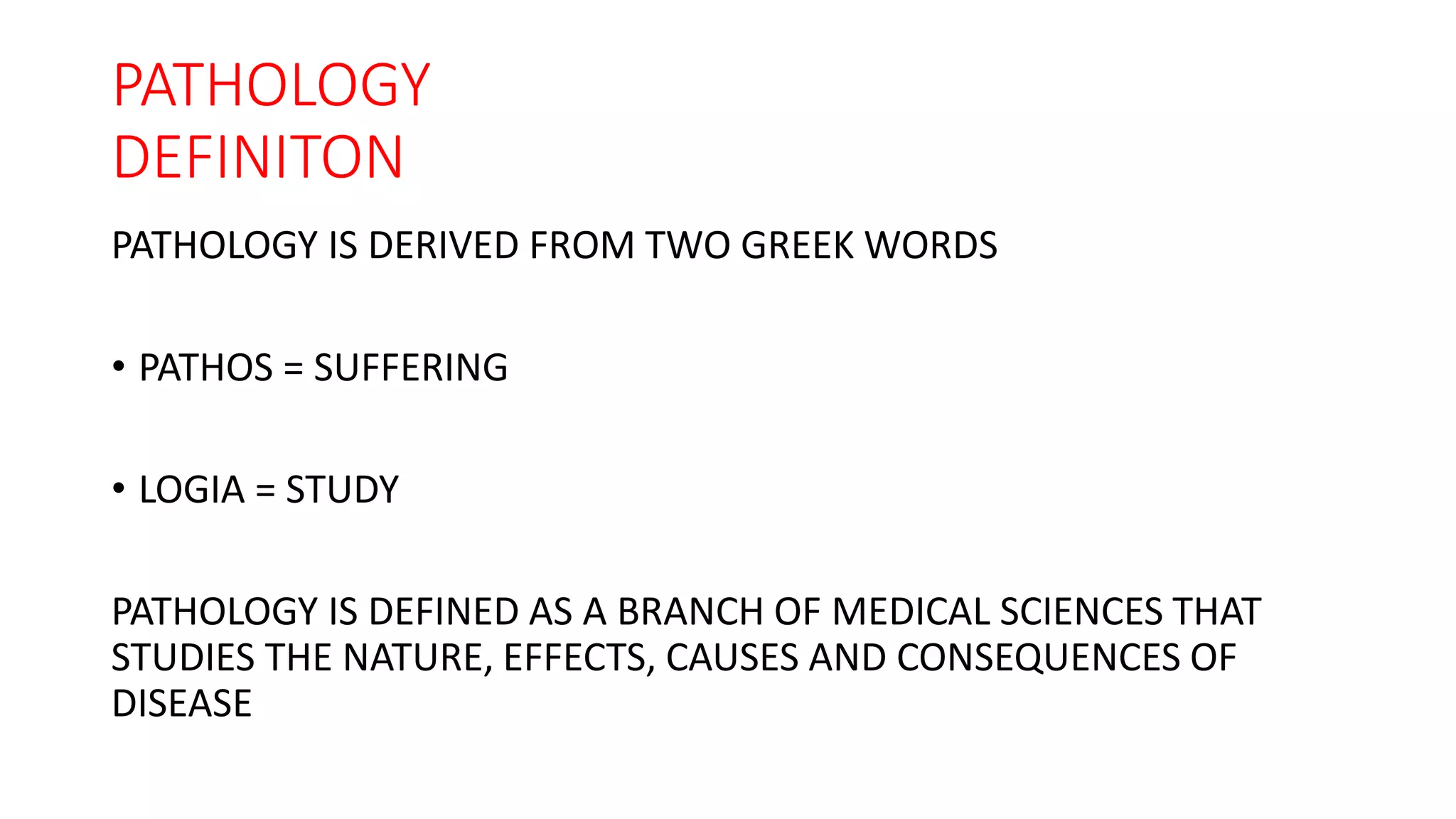 COMMON DEFINITIONS & TERMS USED IN PATHOLOGY | PDF