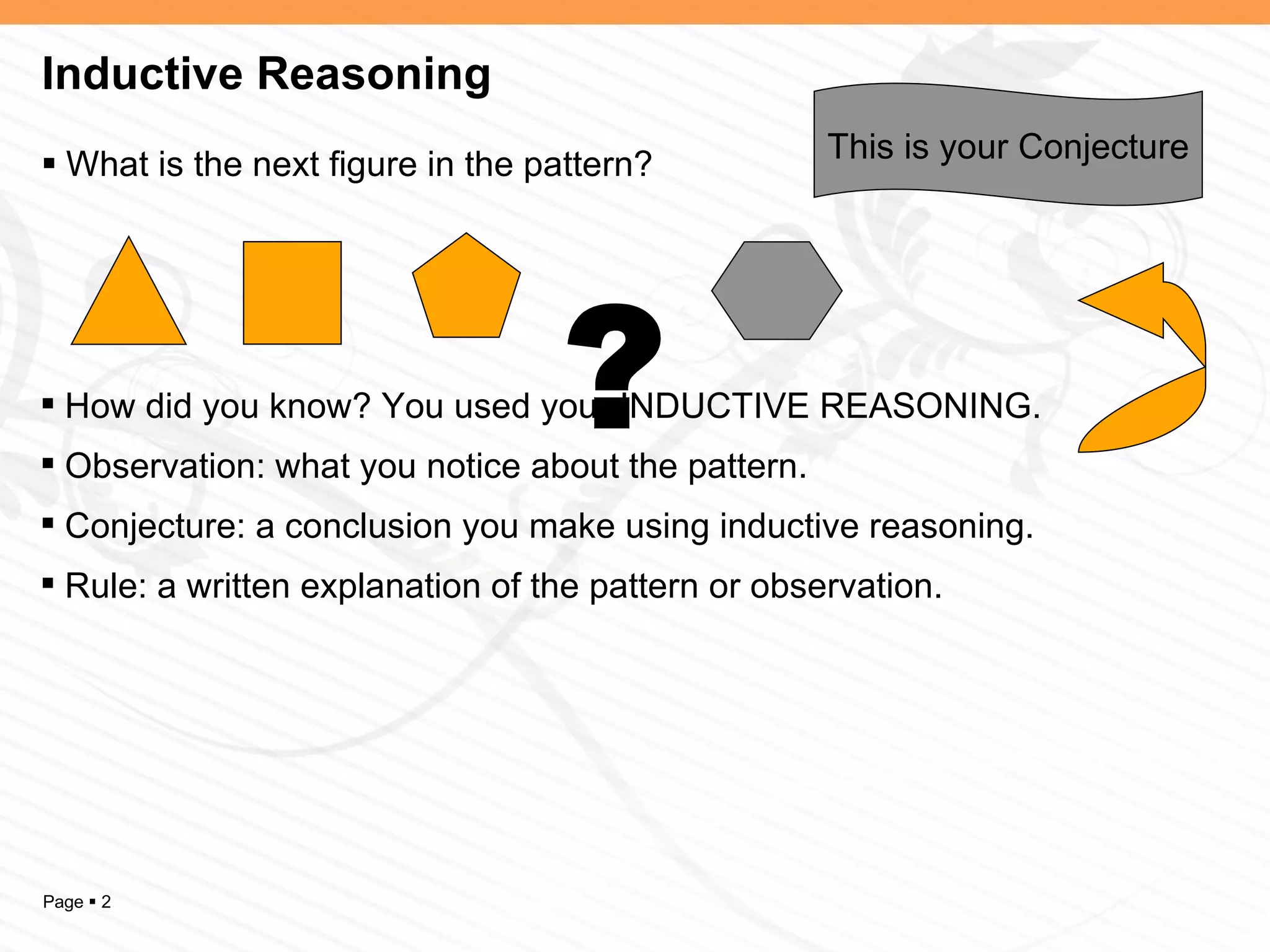 Ch.1 Sec.7 Inductive Reasoning | PPT | Science