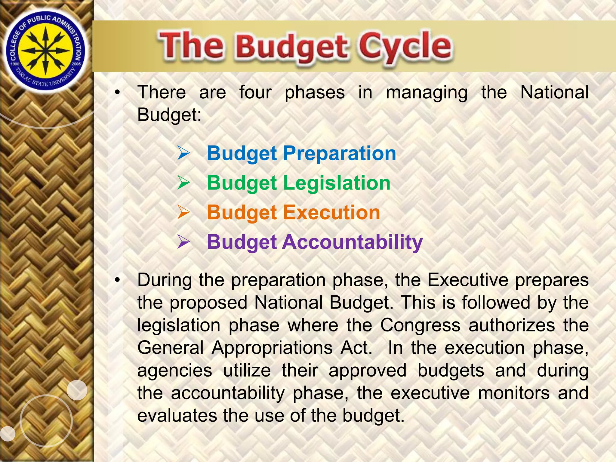 BUDGET PROCESS OF THE PHILIPPINE NATIONAL GOVERNMENT | PPTX