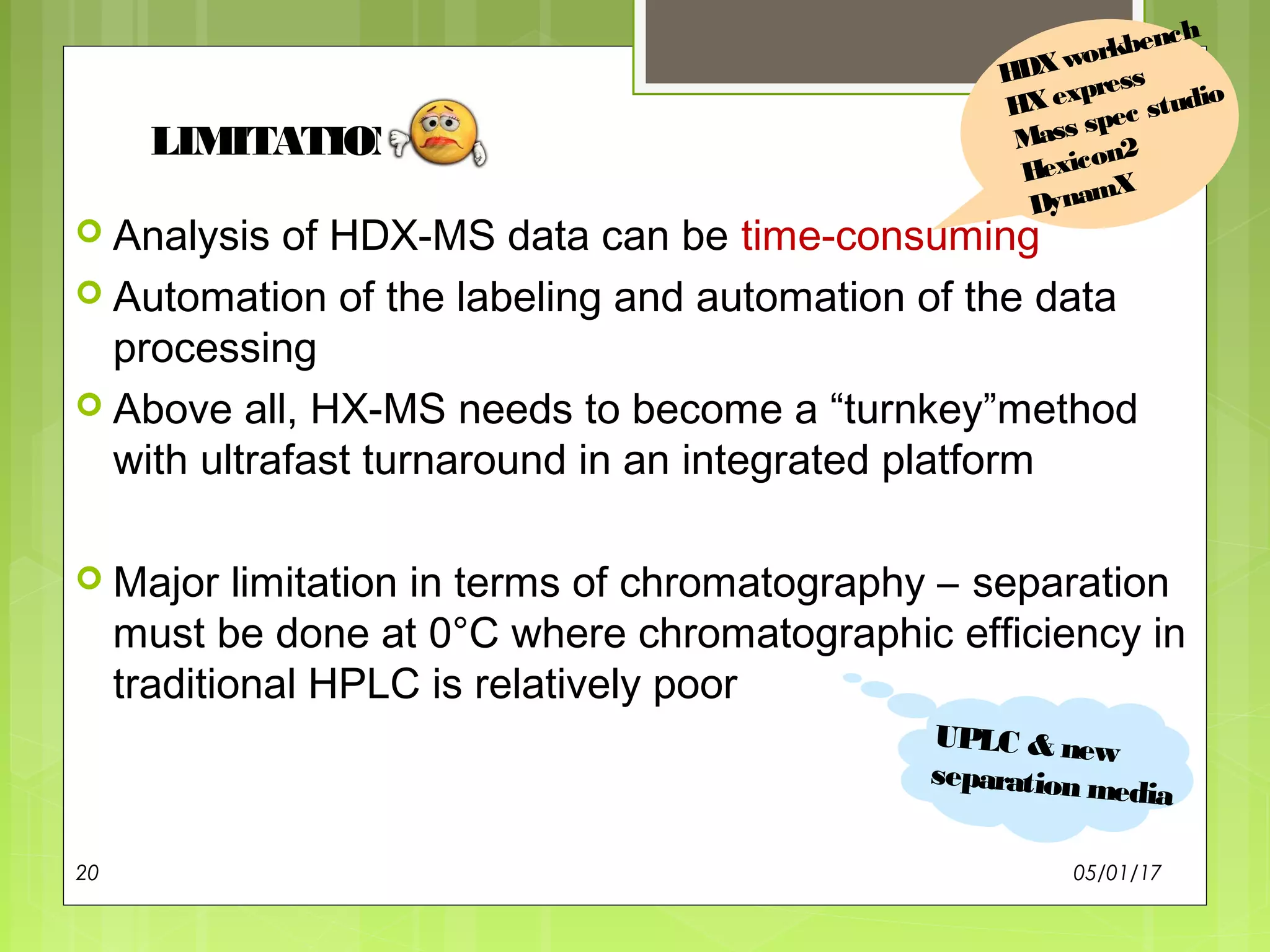 Hydrogen Deuterium exchange mass spectrometry (HDX-MS) | PPT