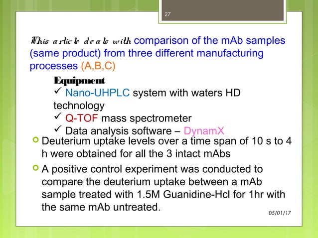 Hydrogen Deuterium exchange mass spectrometry (HDX-MS) | PPT