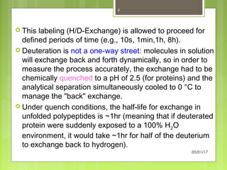 Hydrogen Deuterium exchange mass spectrometry (HDX-MS) | PPT