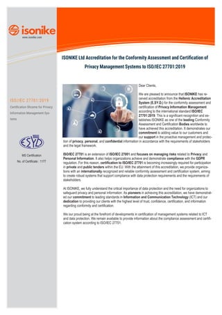 ISONIKE Ltd Accreditation for the Conformity Assessment and ...