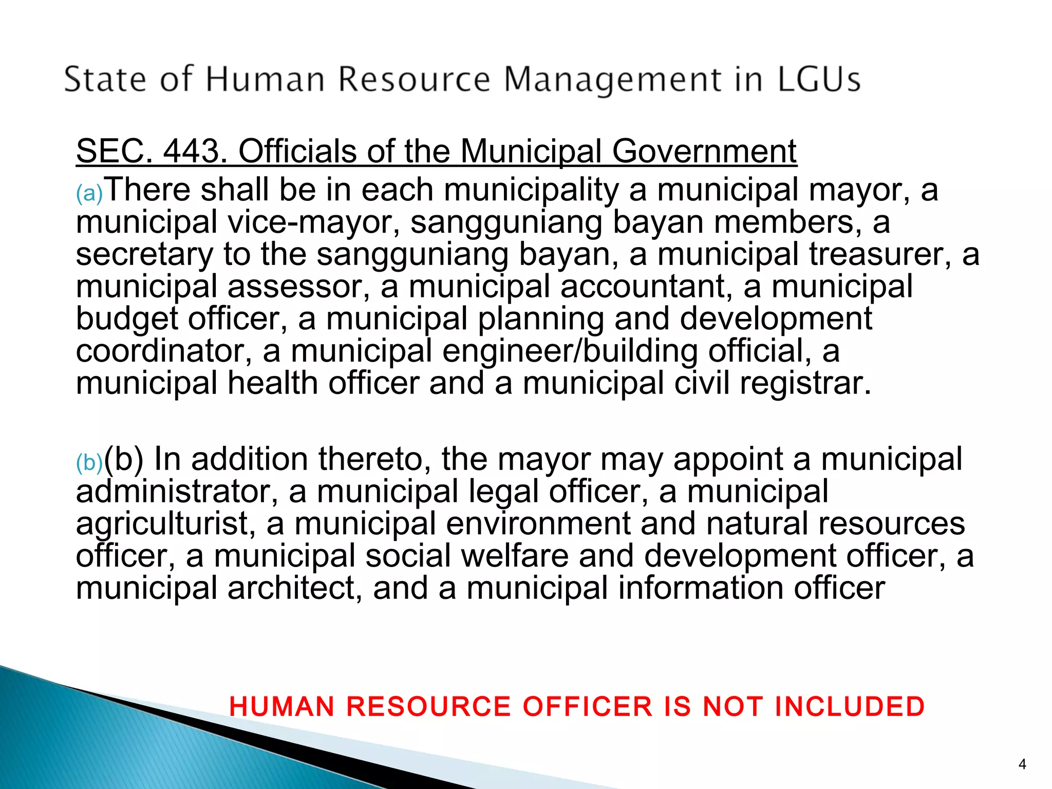 Human Resource Management in Local Government in the Philippines | PDF