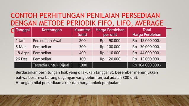 Metode pencatatan persediaan secara periodik | PPTX