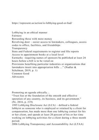 PA 315 Government Business RelationsChapter 7 LobbyingProfes.docx