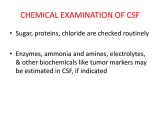 CSF EXAMINATION | PDF | Brain and Nervous System Disorders | Diseases ...