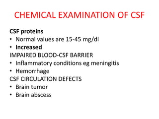 CSF EXAMINATION | PDF | Brain and Nervous System Disorders | Diseases and Conditions