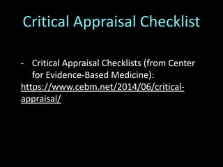 Critical Appraisal Methods | PPT