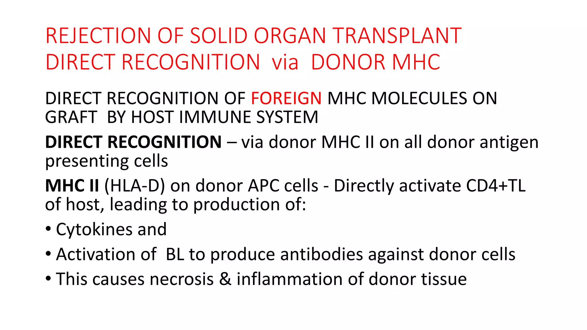 TRANSPLANT REJECTION - TYPES & MECHANISM | PDF