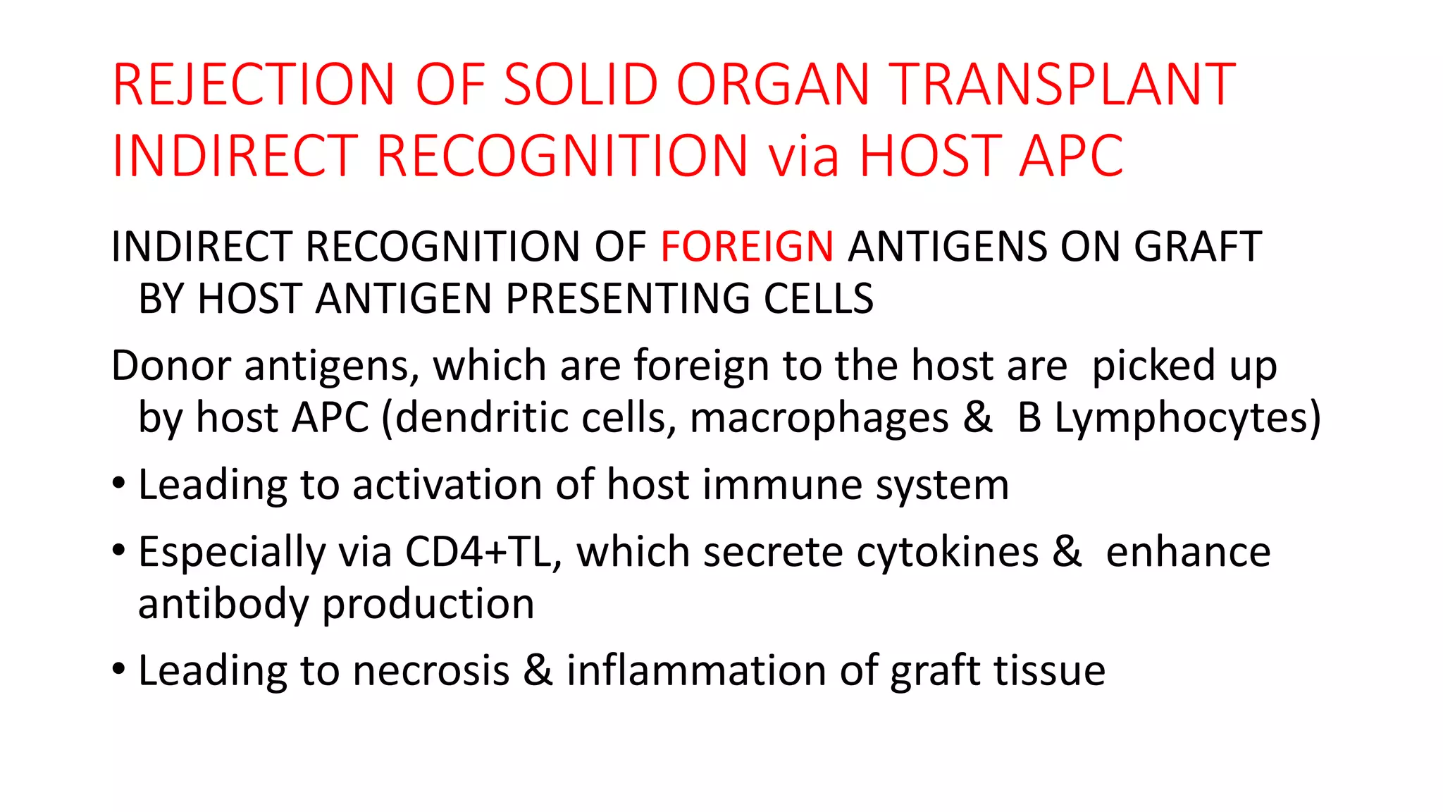 TRANSPLANT REJECTION - TYPES & MECHANISM | PDF