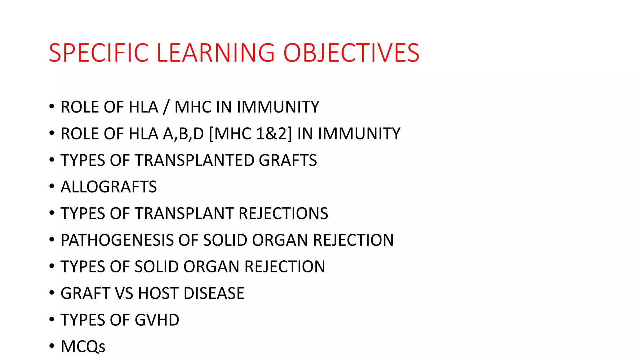 TRANSPLANT REJECTION - TYPES & MECHANISM | PDF