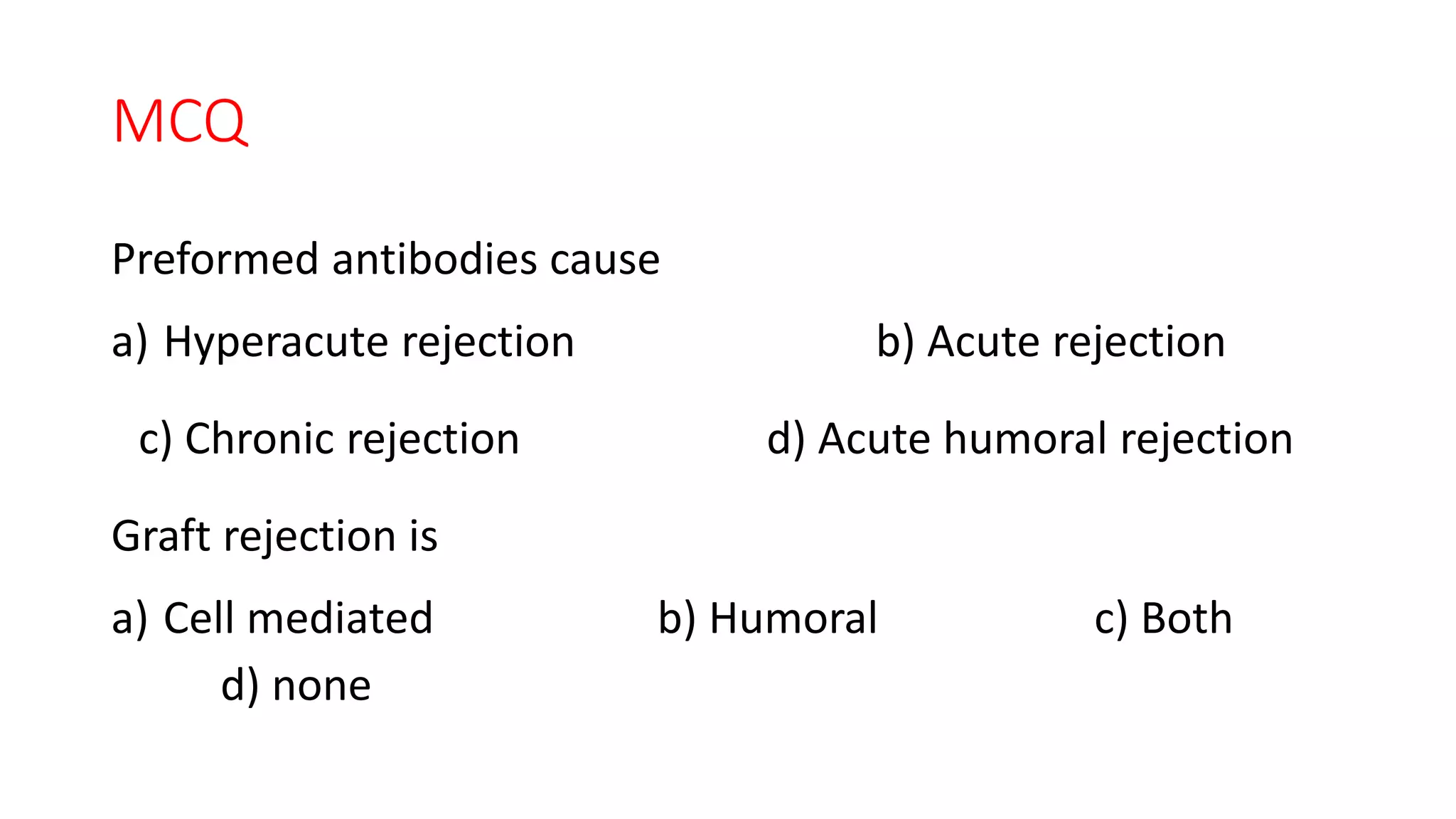 TRANSPLANT REJECTION - TYPES & MECHANISM | PDF