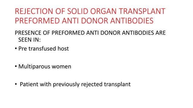 TRANSPLANT REJECTION - TYPES & MECHANISM | PDF