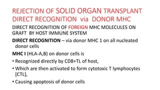TRANSPLANT REJECTION - TYPES & MECHANISM | PDF