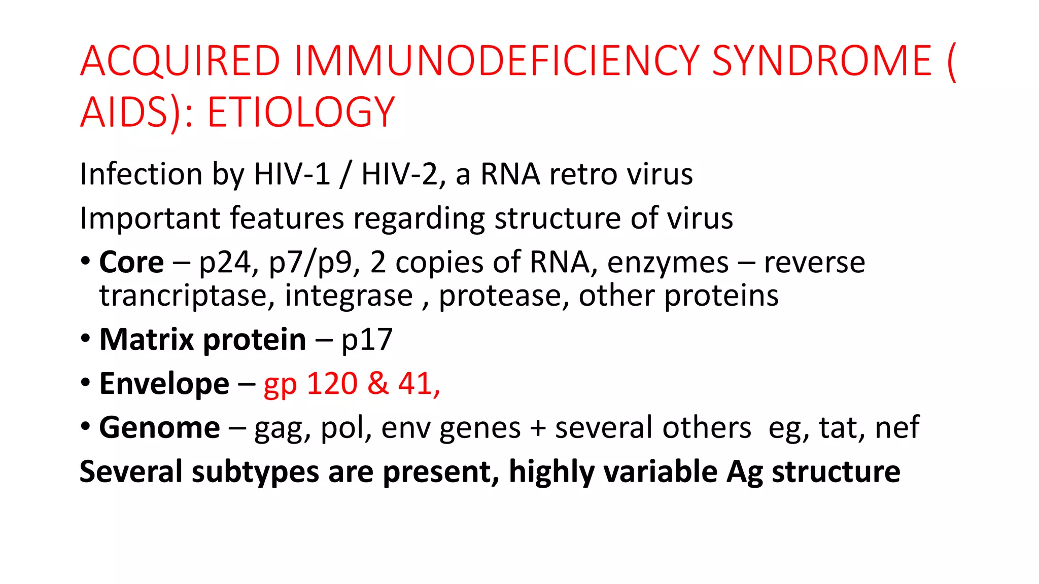 HIV & AIDS: PATHOGENESIS & PATHOLOGY, CLINICAL FEATURES & LAB DIAGNOSIS ...