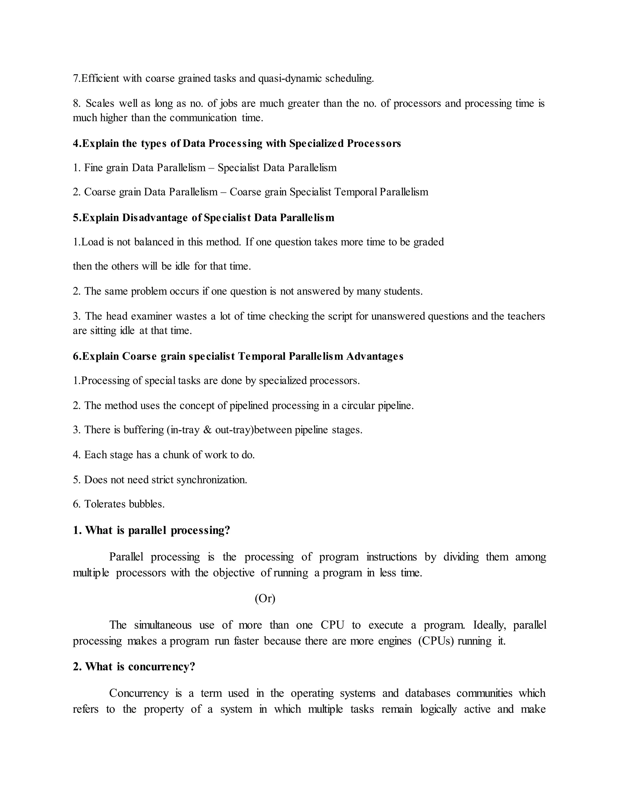 PARALLEL ARCHITECTURE AND COMPUTING - SHORT NOTES | PDF PARALLEL ARCHITECTURE AND COMPUTING - SHORT NOTES | PDF
