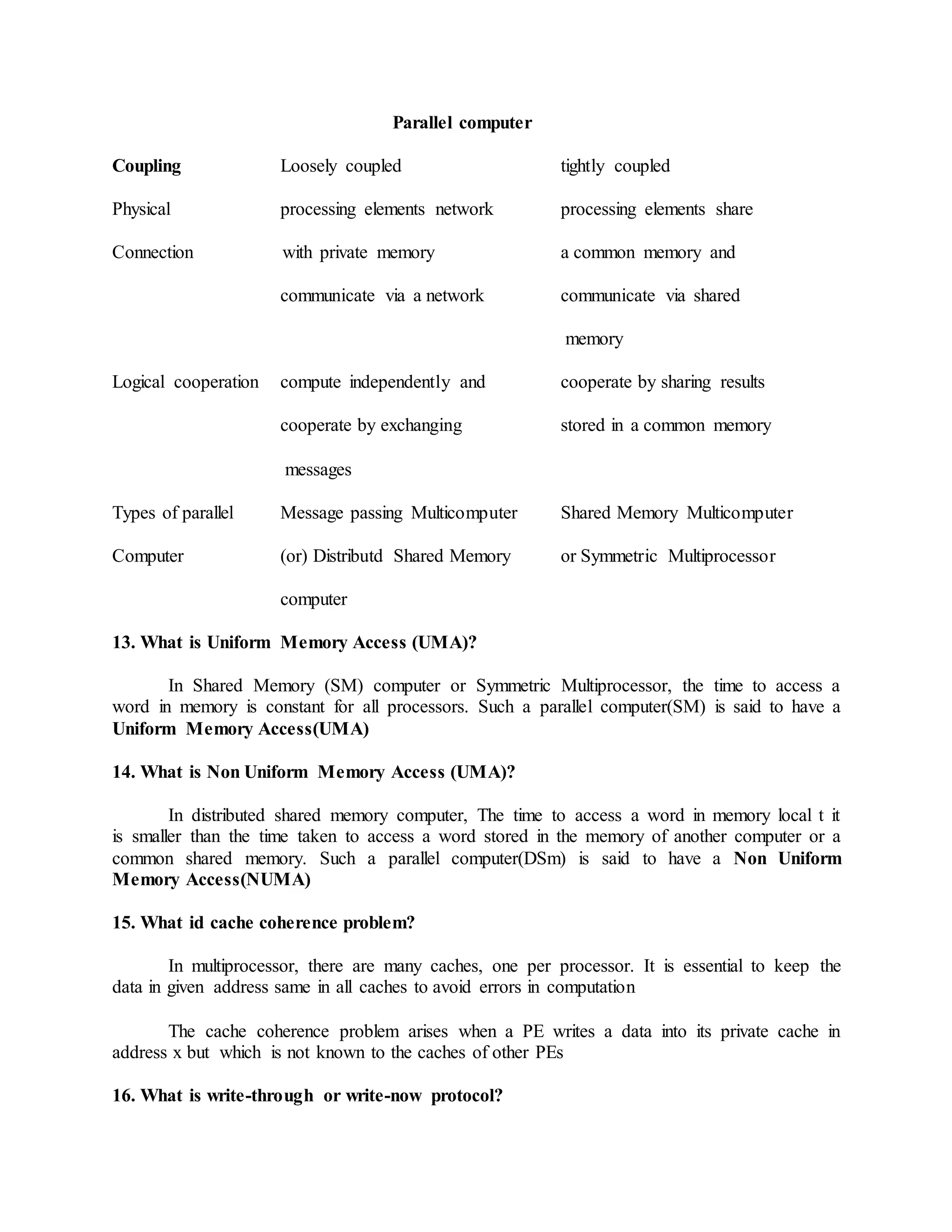 PARALLEL ARCHITECTURE AND COMPUTING - SHORT NOTES | PDF PARALLEL ARCHITECTURE AND COMPUTING - SHORT NOTES | PDF