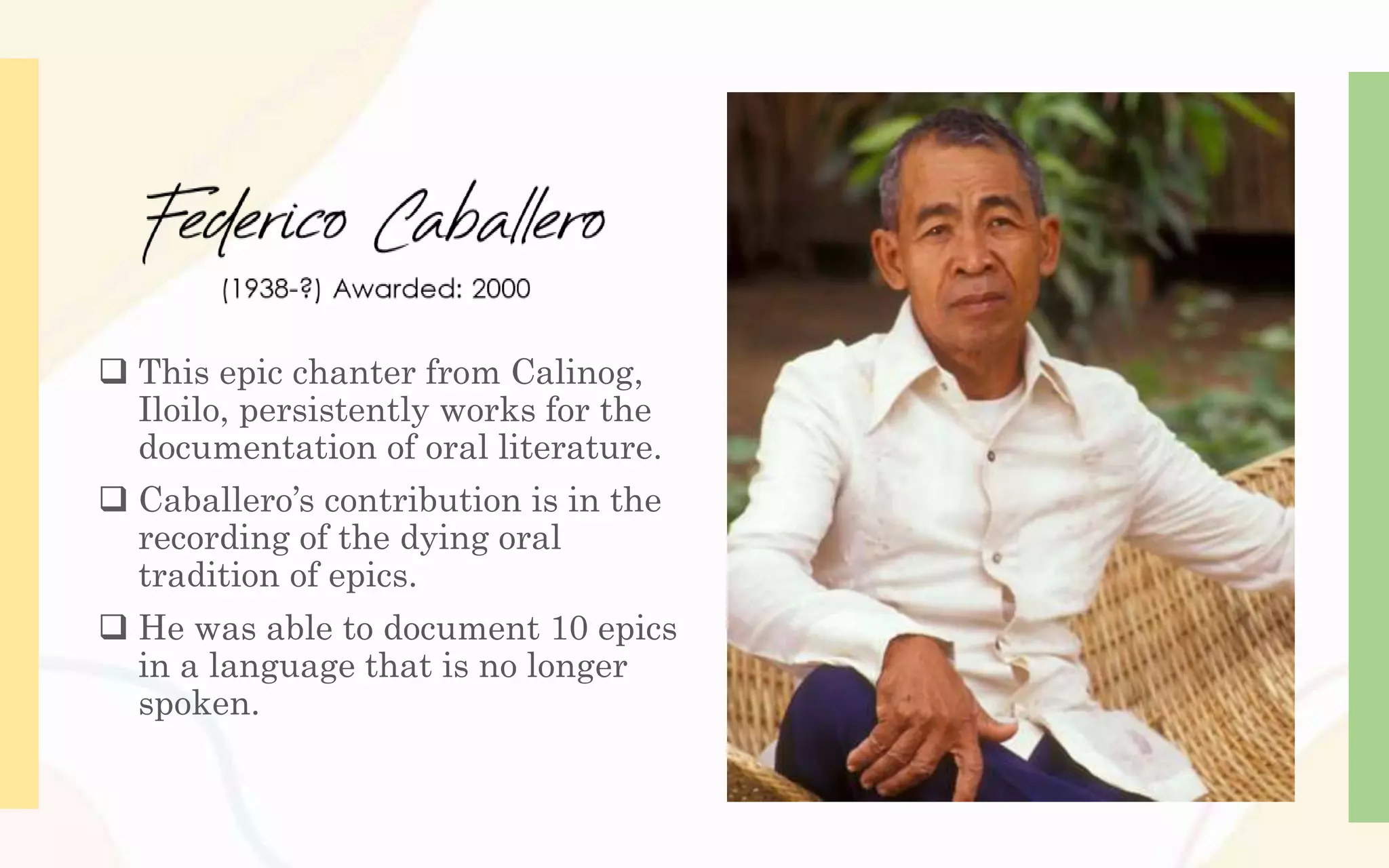 CPAR - GAMABA / THE NATIONAL LIVING TREASURES FOR FOLK LITERATURE AND ...