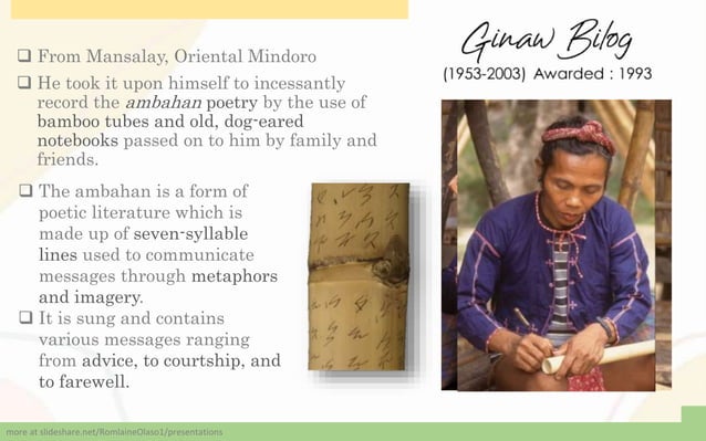 CPAR - GAMABA / THE NATIONAL LIVING TREASURES FOR FOLK LITERATURE AND ...