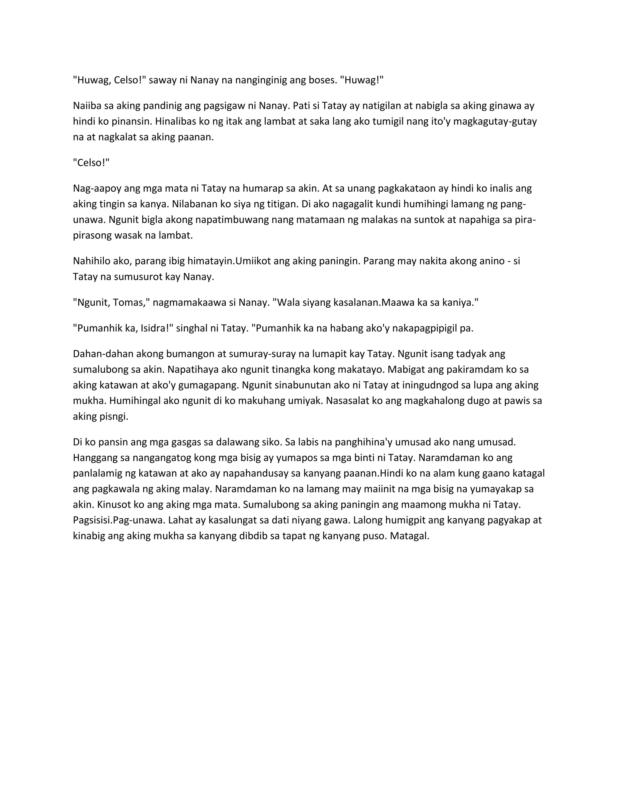 Paalam sa pagkabata | DOCX