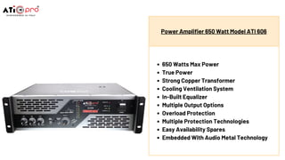 ATI Pro Technologies Presents PA Amplifier in India | PDF