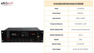 ATI Pro Technologies Presents PA Amplifier in India | PDF