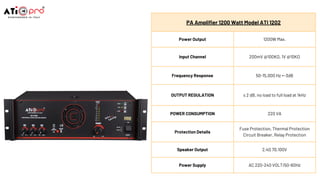 ATI Pro Technologies Presents PA Amplifier in India | PDF