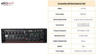 ATI Pro Technologies Presents PA Amplifier in India | PPT