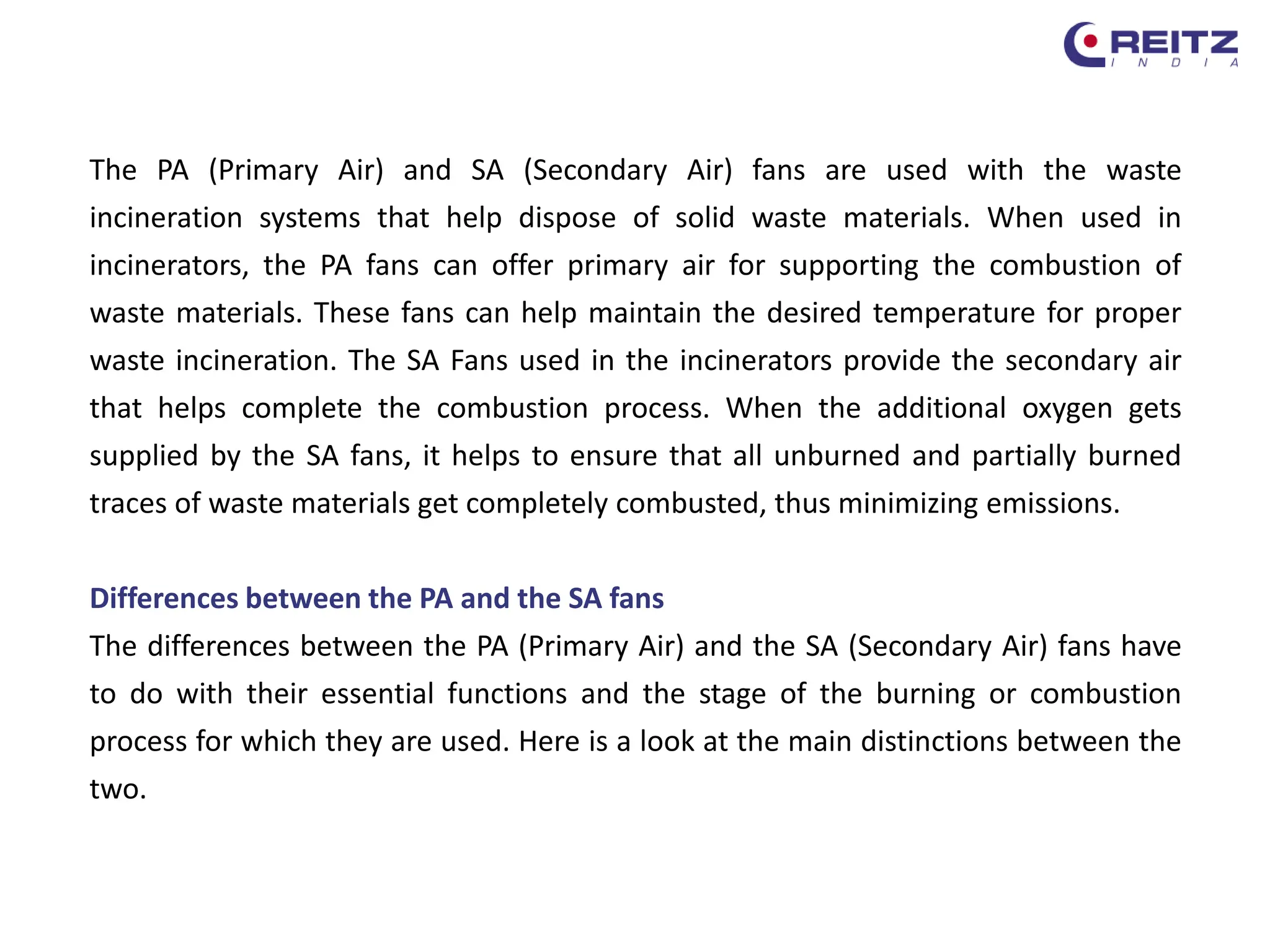 PA AND SA FANS USAGE IN INDUSTRIAL PROCESSES | PPTX