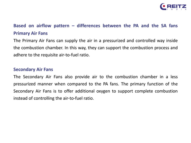PA AND SA FANS USAGE IN INDUSTRIAL PROCESSES | PPTX