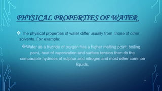 Water and it's Properties | PPTX