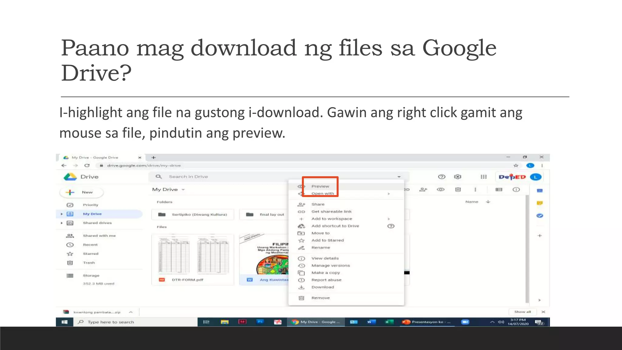 Paano mag upload, download at share sa google drive | PPTX
