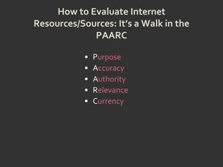 PAARC Test for Evaluating Sources.pDF pt | PPT