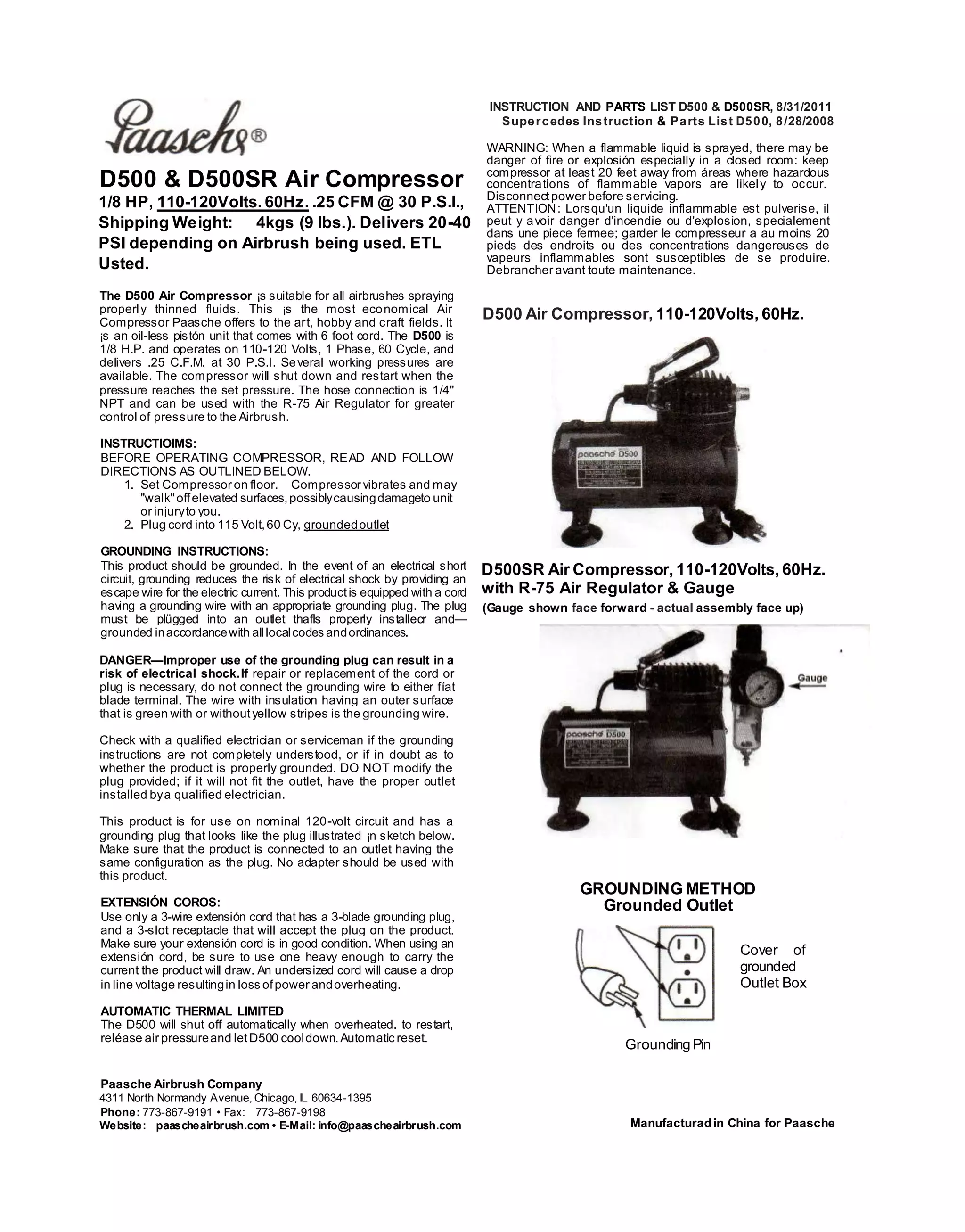 Paasche d500 compresor | DOCX