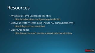 CIS 2014: Azure Active Directory (Sean Deuby) | PPTX