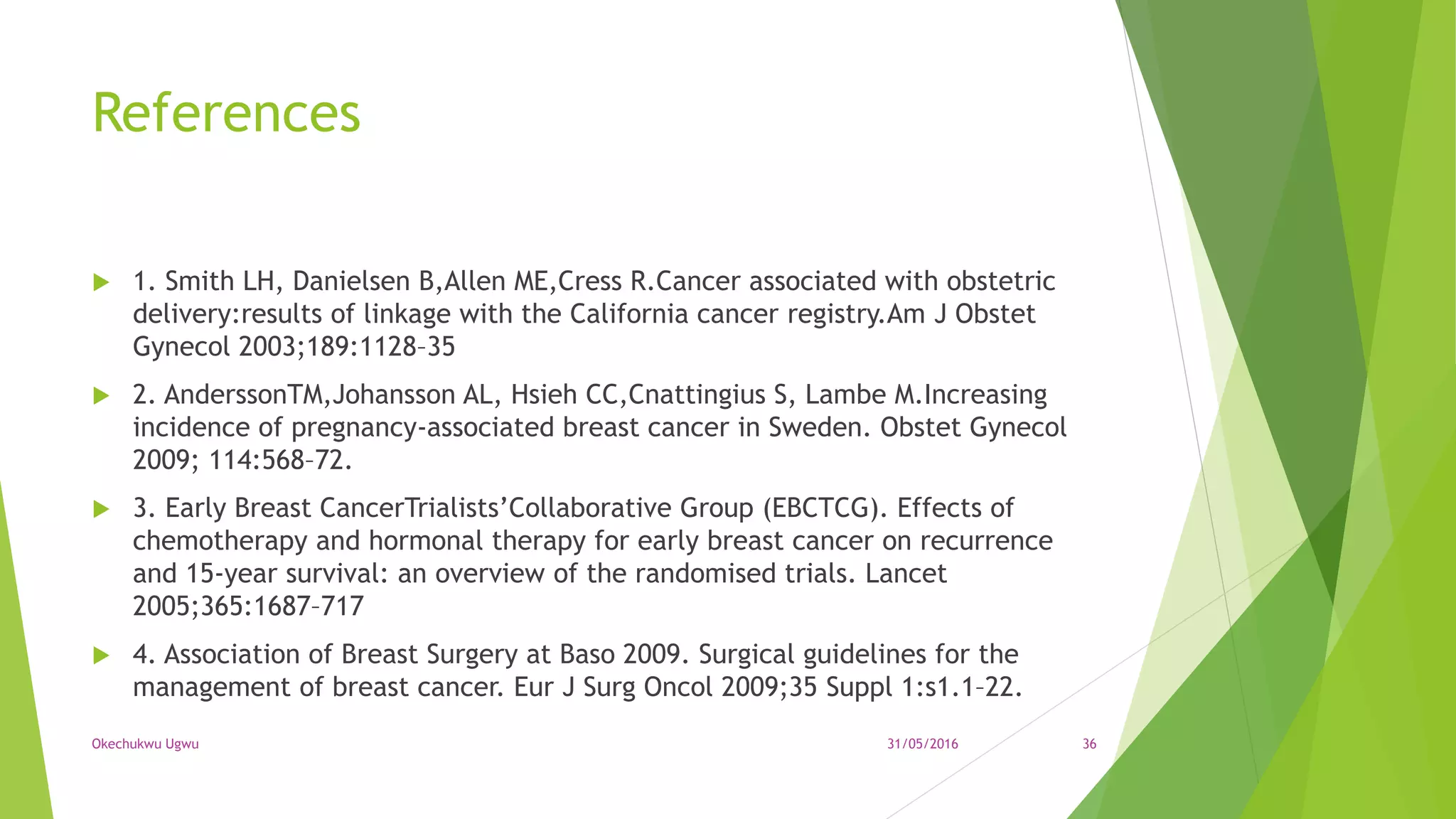 Breast cancer in pregnancy | PPTX