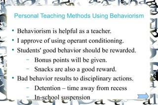 Behaviorism | PPT