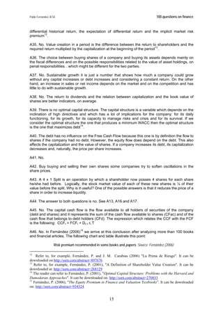 Pablo fernandez 100 questions on finance | PDF
