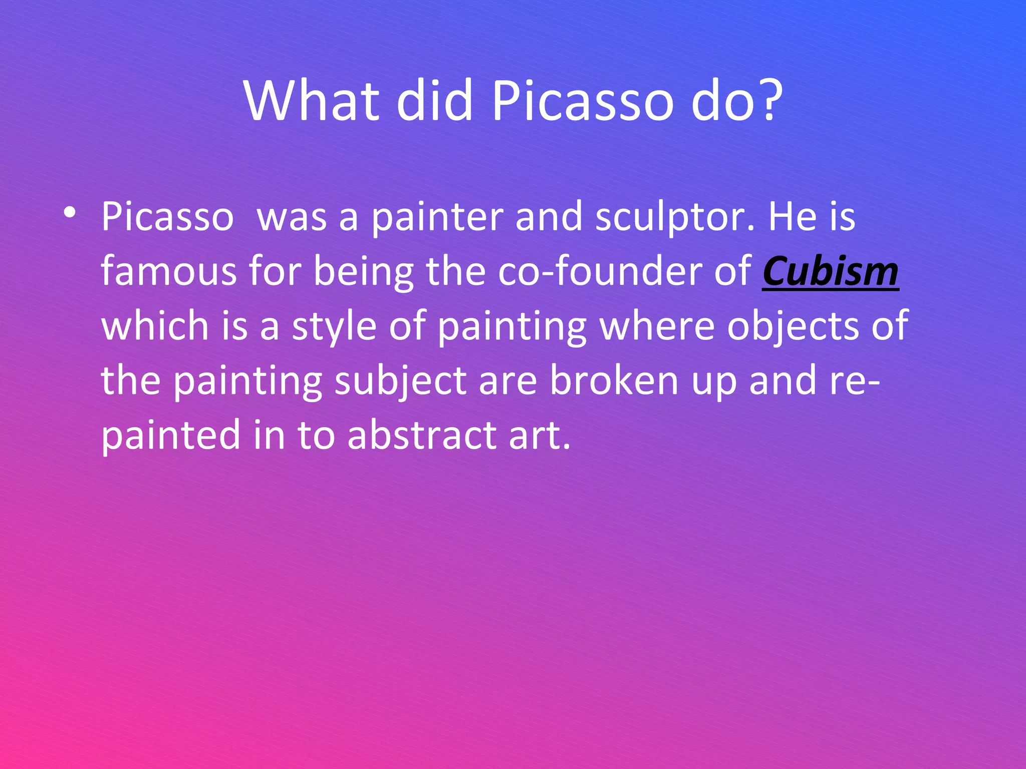 Pablo picasso[1] | PPT | Modern Art | Fine Art