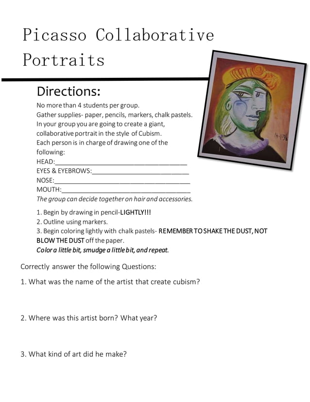 Pablo picasso group project | PDF