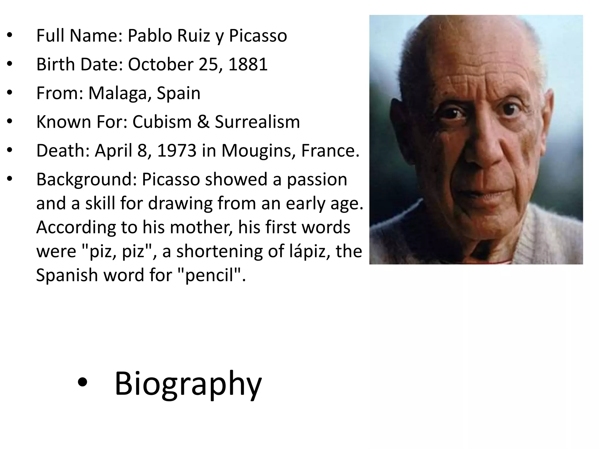 Pablo Picasso scavenger hunt | PPTX